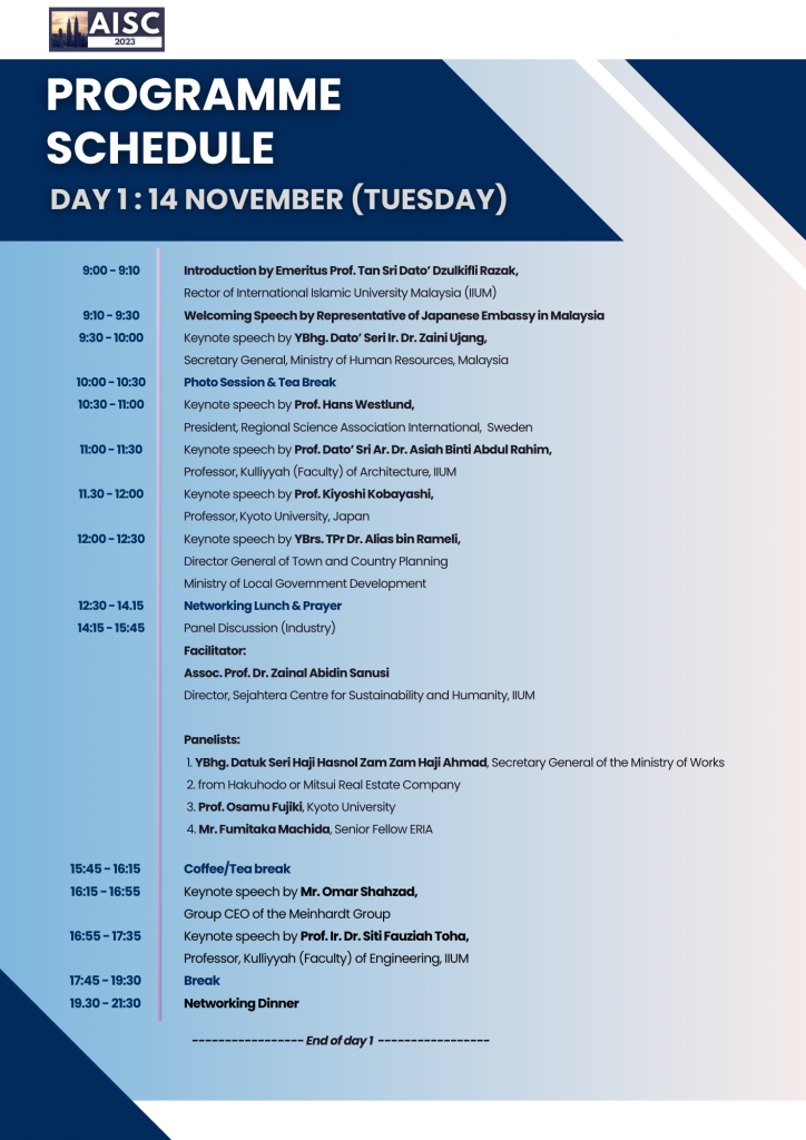 Programme Schedule