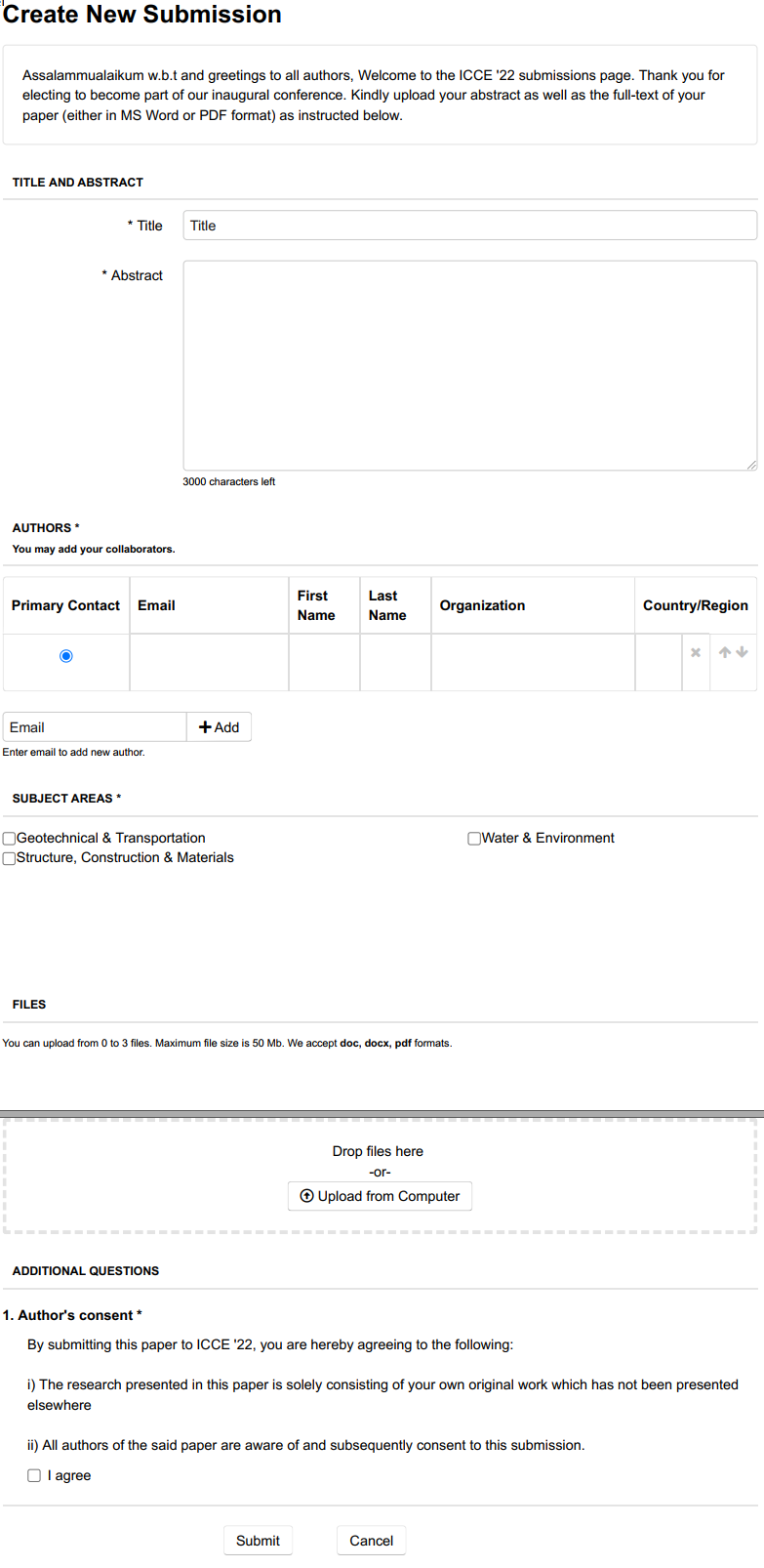 Submission Guidelines – International Conference on Civil Engineering