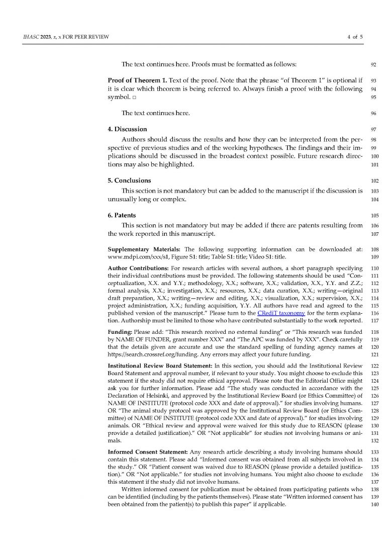 Abstract Format – IHASC23