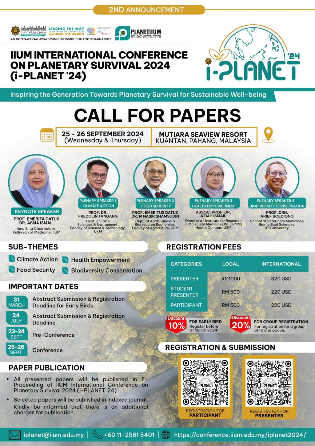 IIUM INTERNATIONAL CONFERENCE ON PLANETARY SURVIVAL 2024