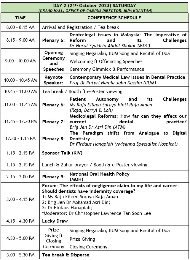 Event Program – IIUM NOHRI 2023