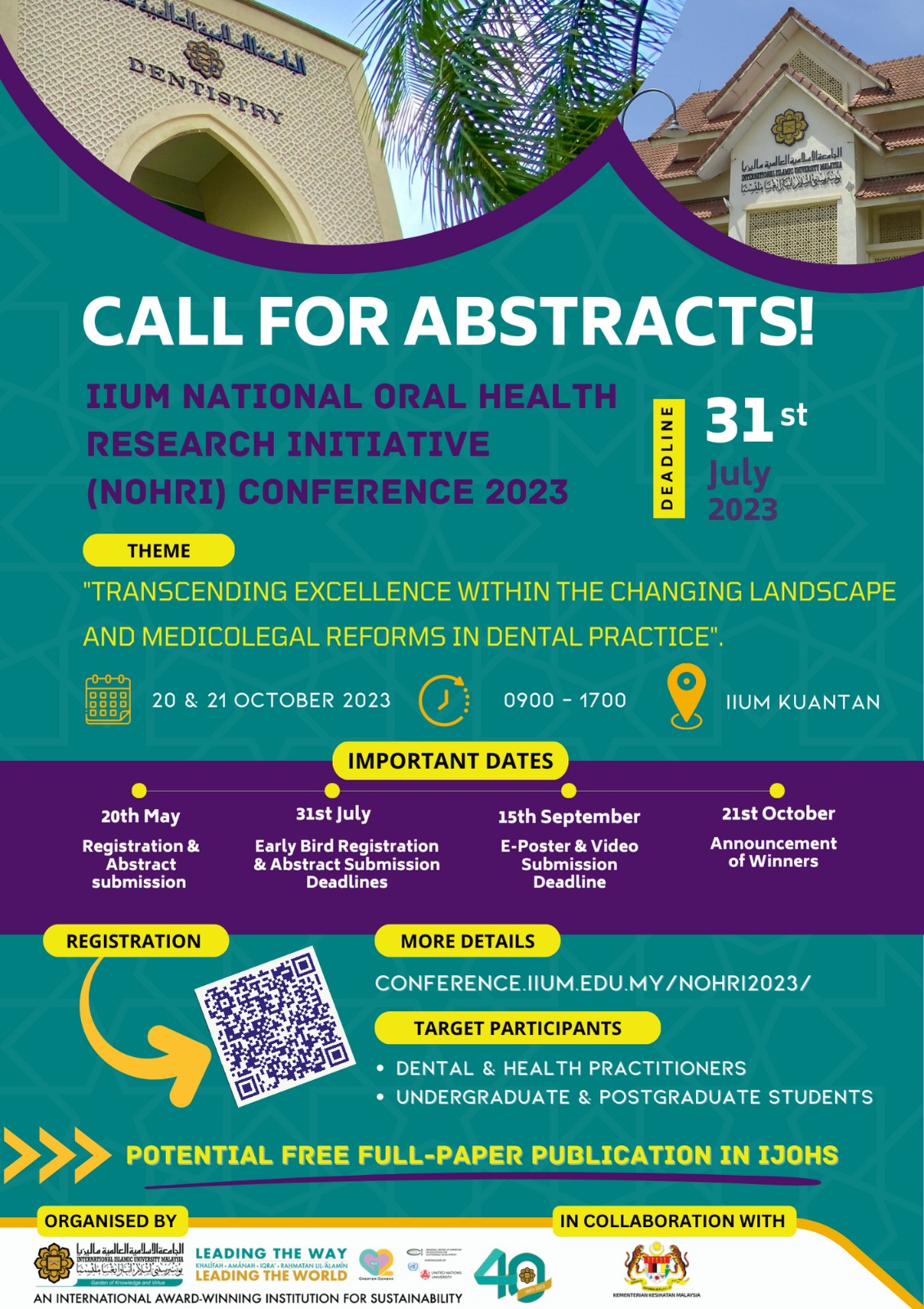 Call For Abstracts – IIUM NOHRI 2023